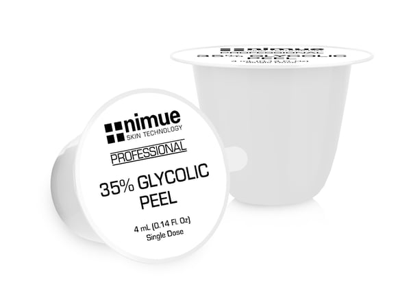 What skin type and condition is Nimue 35% Glycolic peel recommended for?